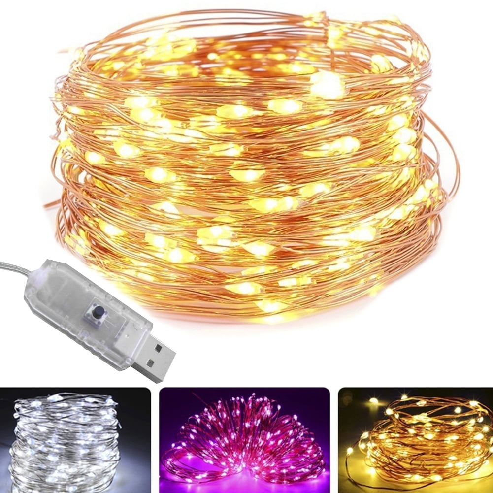 Farfi 5/10m Waterproof USB LED Copper Wire Fairy String Light Christmas ...