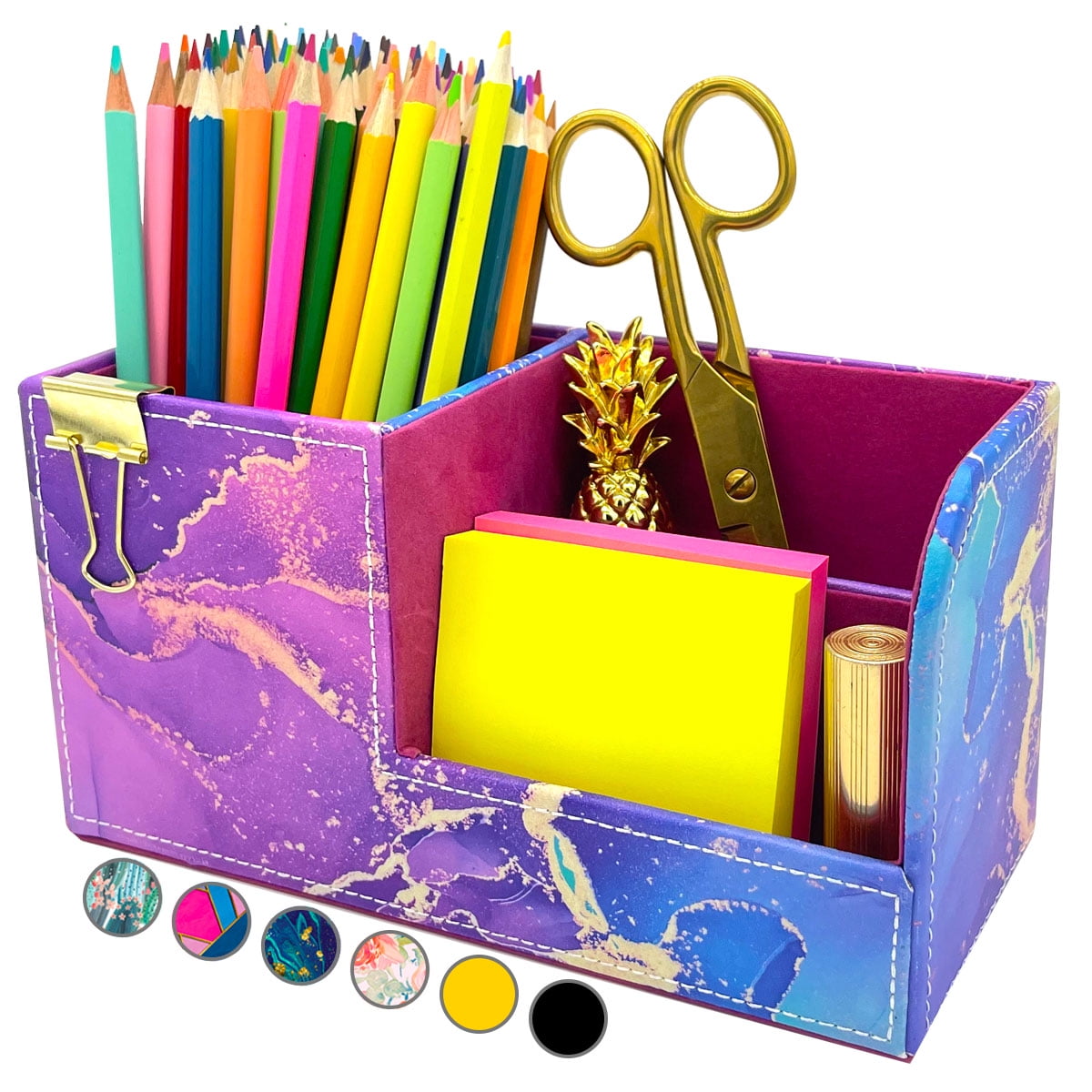 French KOKO Small Leather Desk Organizer Cute Pen Holder Pencil Cup ...