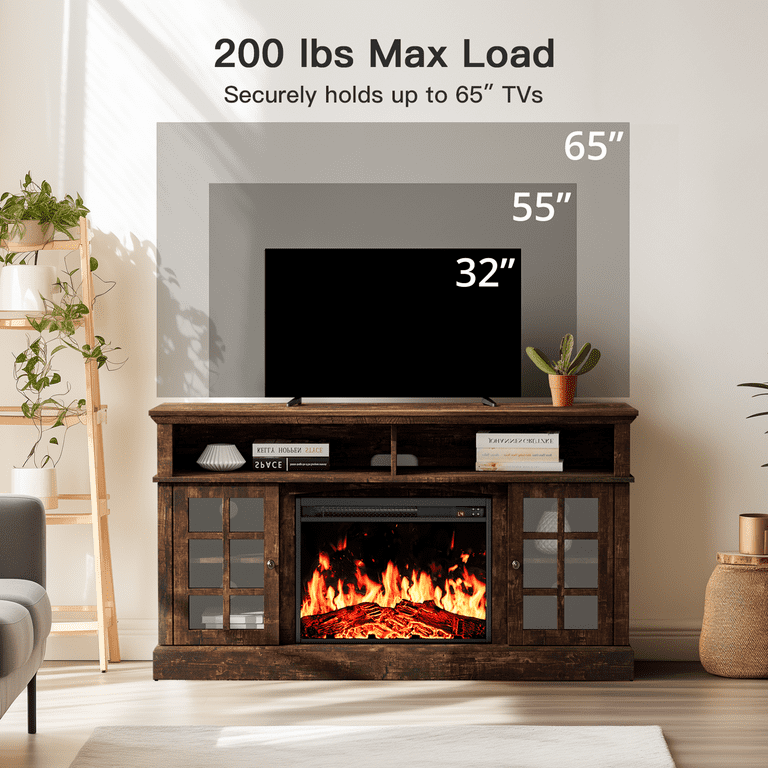 Myfurnideal Durable television Stands Brown 64 x 15.8 x 31.9