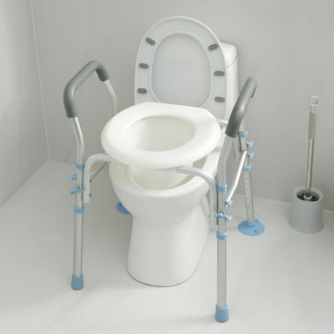 Toilet Safety Rails for Seniors & Disabled - Adjustable, Foldable, Tool ...