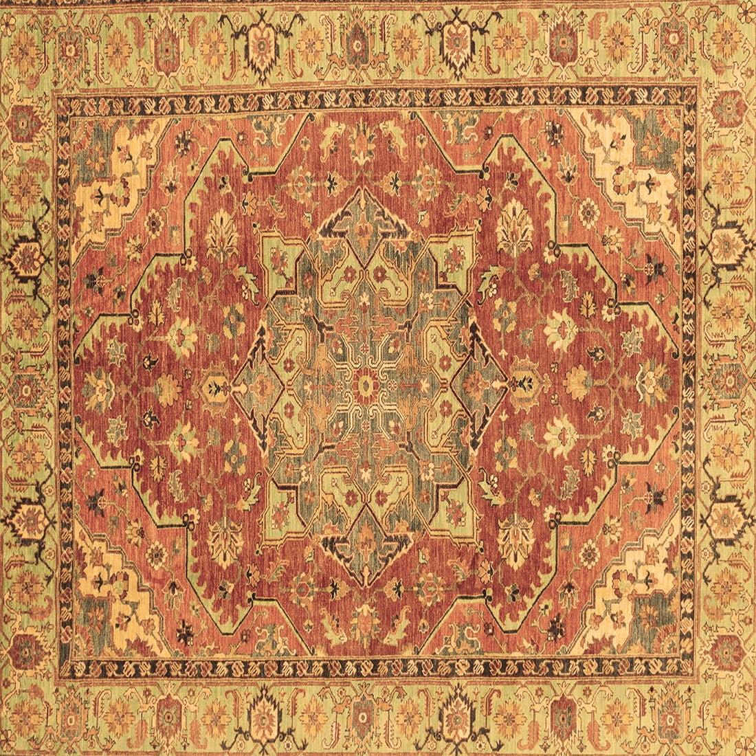 Ahgly Company Indoor Square Persian Brown Traditional Area Rugs, 6 ...