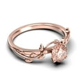 Vine Leaf Ring, Boho & hippie 1.00 Carat Round Cut Morganite And Diamond Moissanite Engagement ...