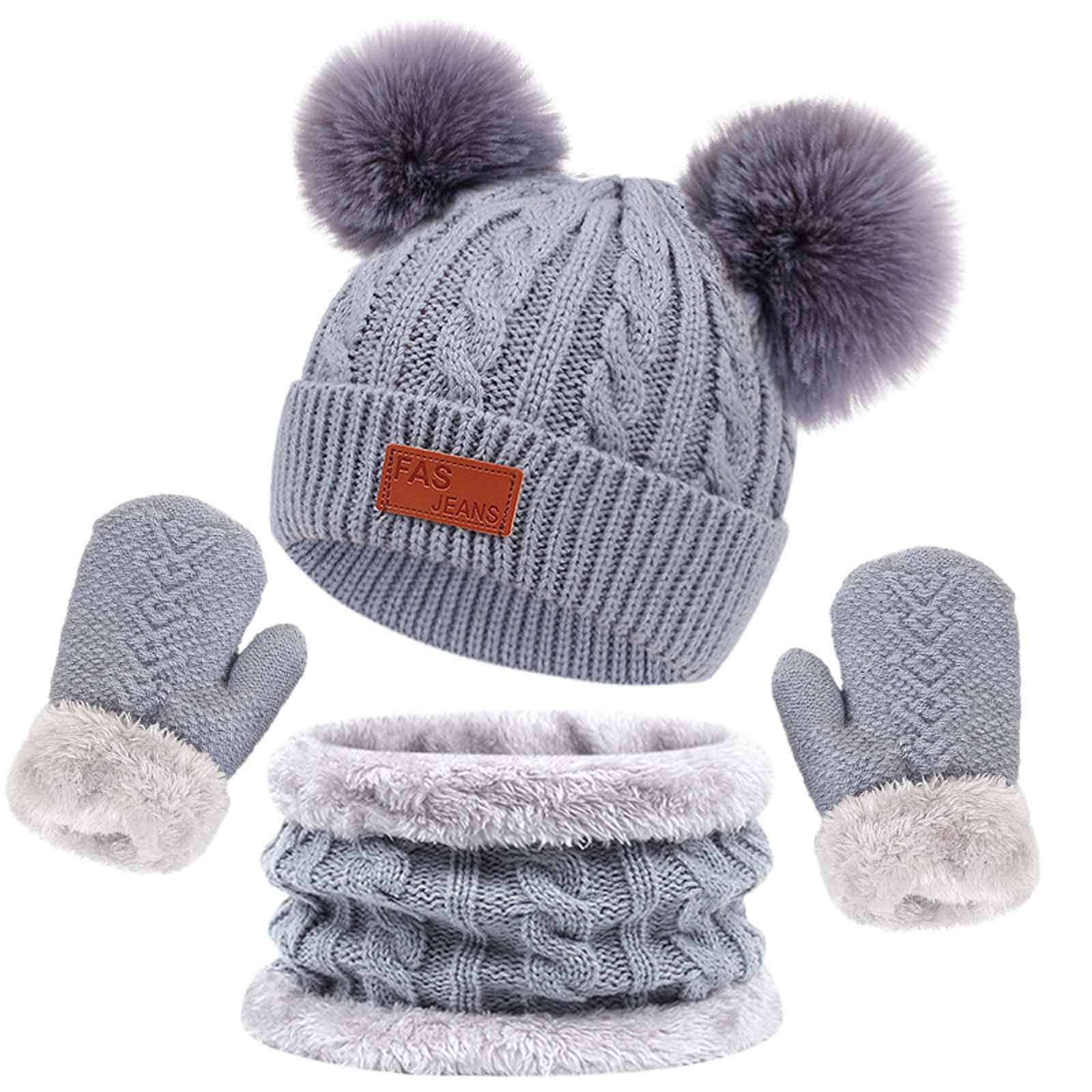 Click here for Egnmcr Toddler Hat Kids Winter Beanie Hat Warm Kni... prices