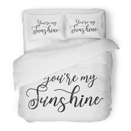 RYLABLUE 3 Piece Bedding Set Calligraphy Rough Script Word Text Design ...