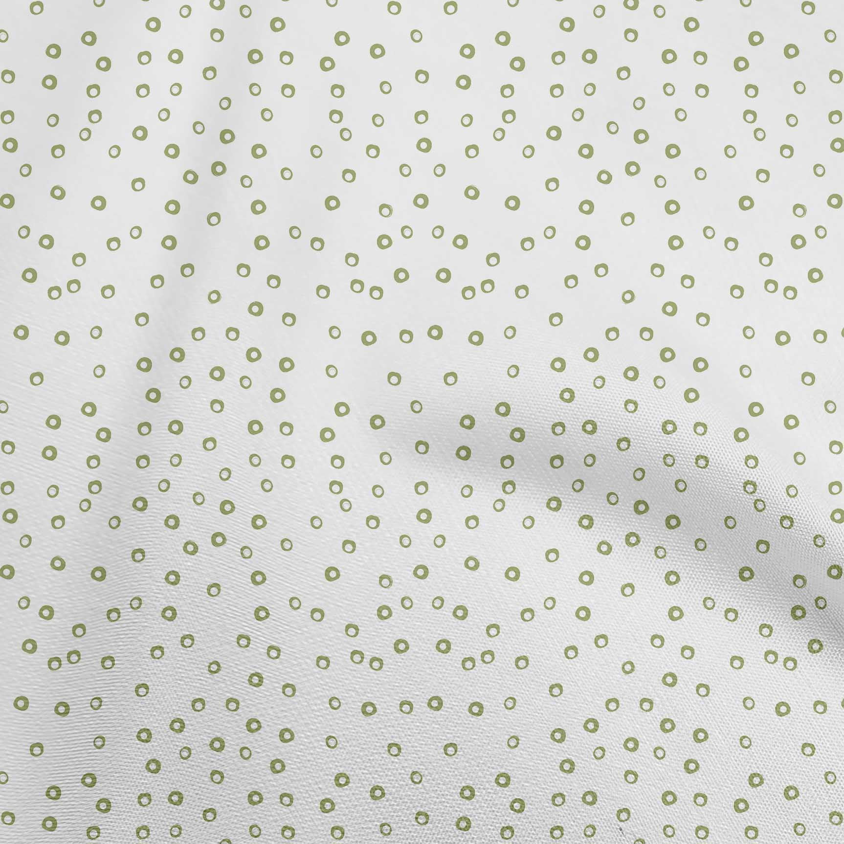 oneOone Cotton Poplin Light Green Fabric Abstract Polka Dress Material ...