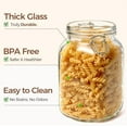 Airtight Glass Canister Set of 3 with Lids 51oz Clear Food Storage Jars ...