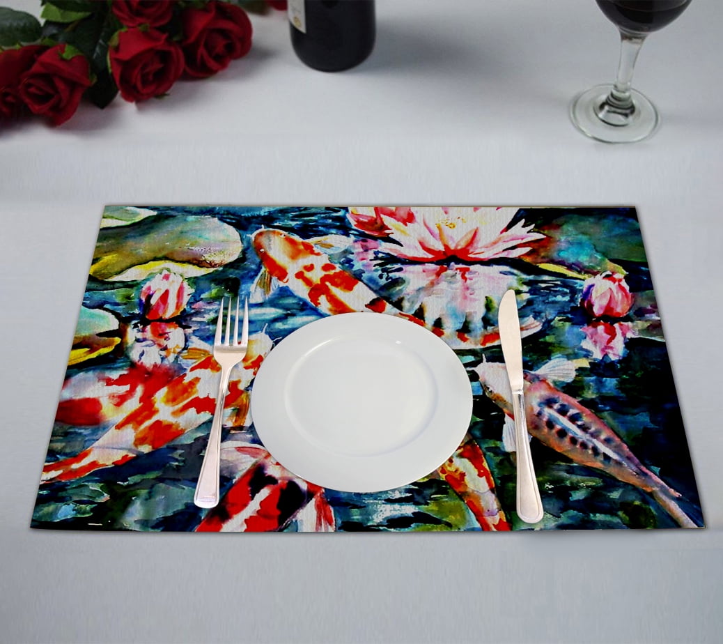 GCKG Koi Fish Placemats 12x18 inches Set of 2 - Walmart.com