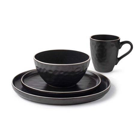 Trudeau Mercrie Reactive Black Dinnerware 16 Piece Set | Walmart Canada