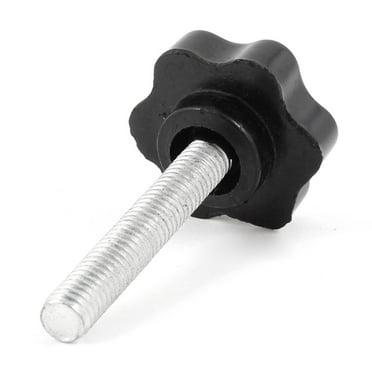 M10 Threaded Plastic Star Head Clamping Screw On Knob Grip Black ...