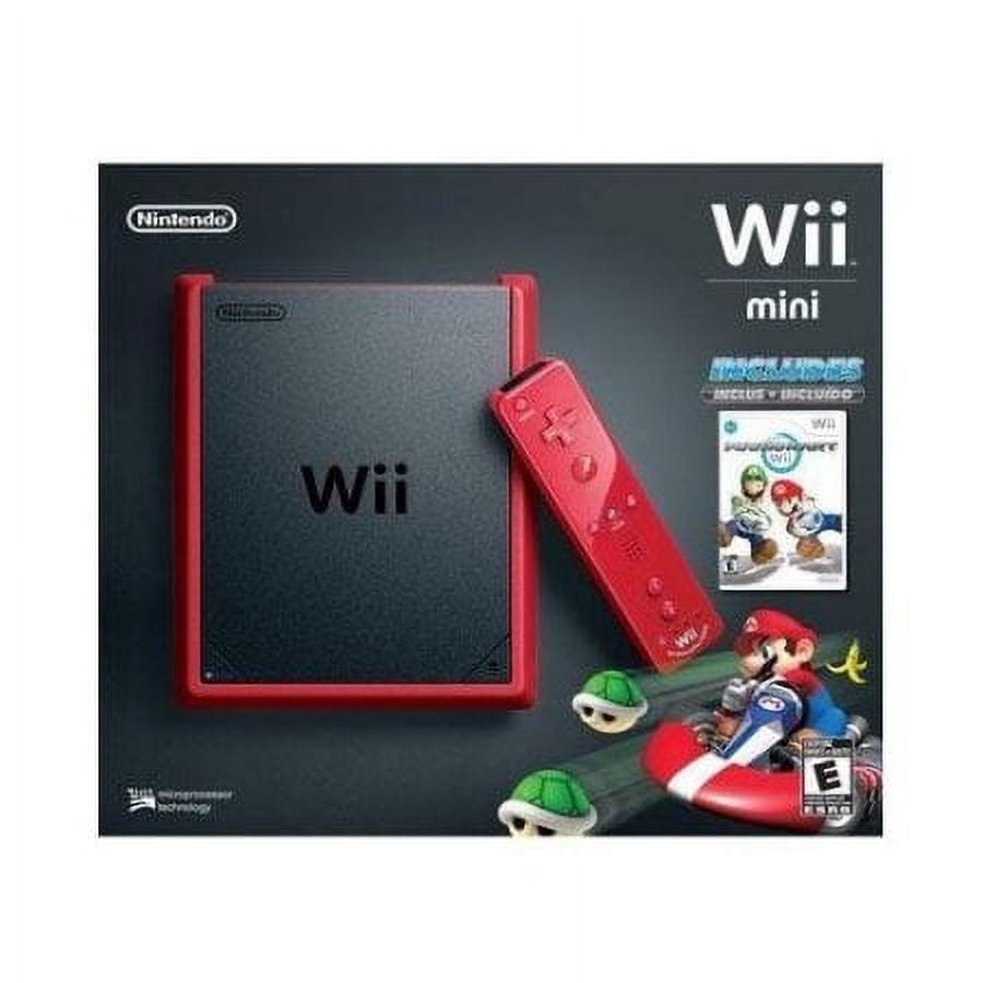 Nintendo Wii Mini Red Black With Mario Kart Refurbished Red