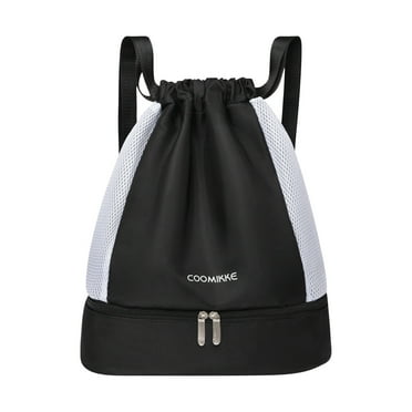 HAWEE Dry Wet Drawstring Backpack with Shoe Compartment for Women Waterproof Yoga String Bag ...
