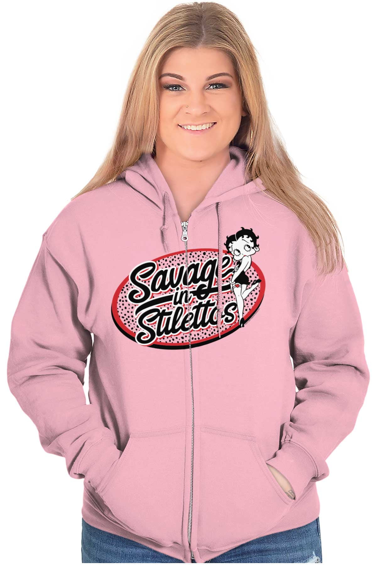 Betty Boop Savage in Stilettos Cute Zip Hoodie Sweatshirt Women Brisco ...