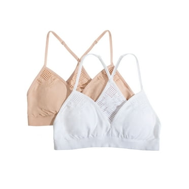 Wonder Nation Girls Seamless Longline Bras, 2-Pack, Sizes 30A-38A ...