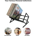 Black Metal Vinyl Record Holder, 80-110 LP Storage Stand, 1 Tier ...