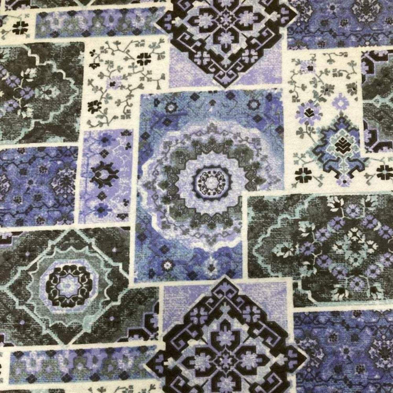 Blue Patchwork Flannel Fabric - Walmart.com