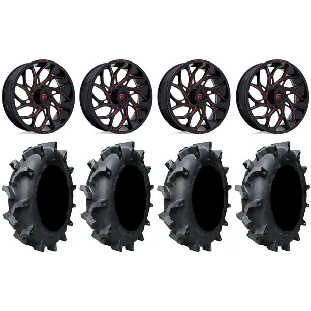 Fuel Runner 20" Wheels Red 35" Interforce 628 Tires Can-Am Maverick X3 ...