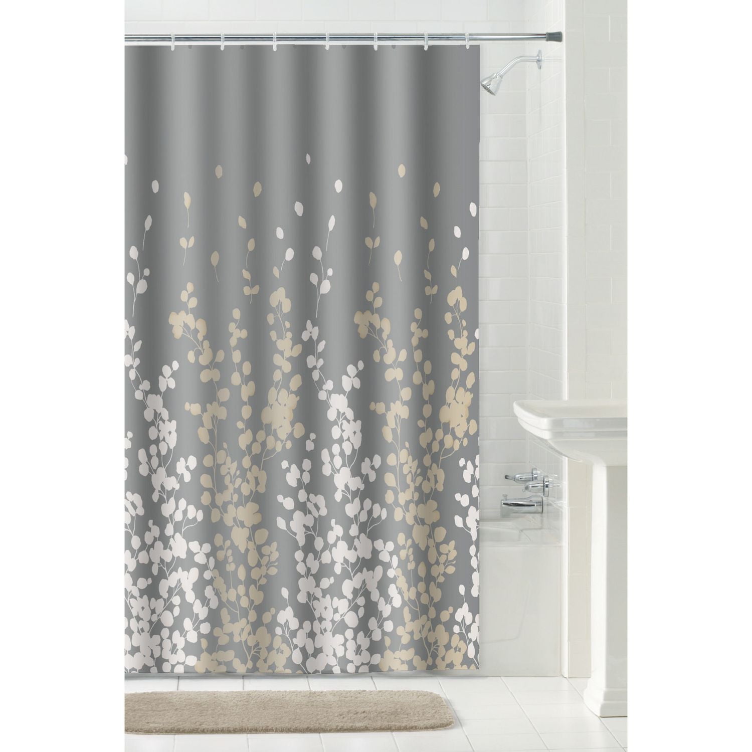 Click here for Mainstays Decorative Shower Curtain With 12 Hooks:... prices