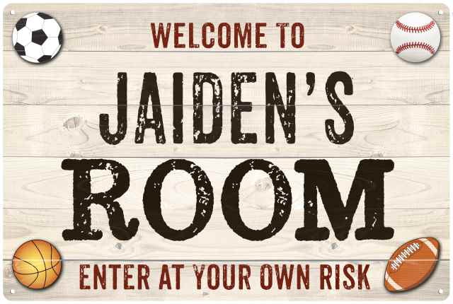 JAIDEN'S Room Kids Bedroom Sign Boy's 8x12 Metal 208120090224 - Walmart.com