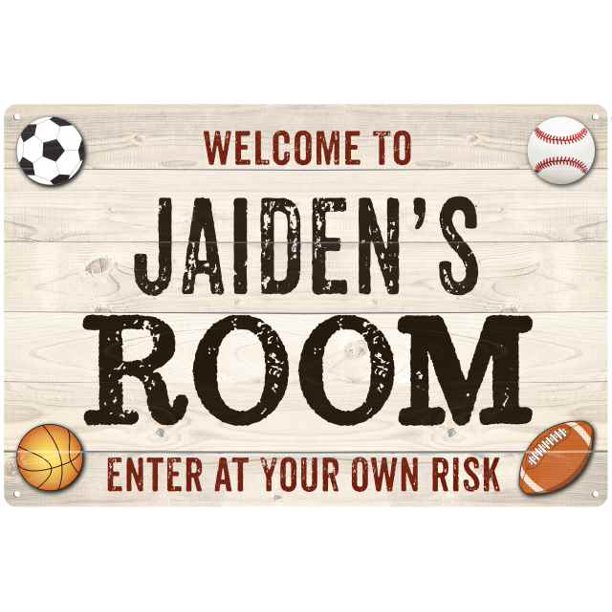 JAIDEN'S Room Kids Bedroom Sign Boy's 8x12 Metal 208120090224 - Walmart.com
