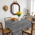 Abstract Gray White Striped Table Cloth 54x54in, Waterproof Square ...