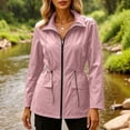 BONIXOOM Windbreaker Jacket for Women, Stand Collar Zip Water Resistant ...