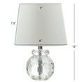 Safavieh Eunice 13 in. H Crystal Globe Table Lamp, Clear/White Shade - Walmart.com