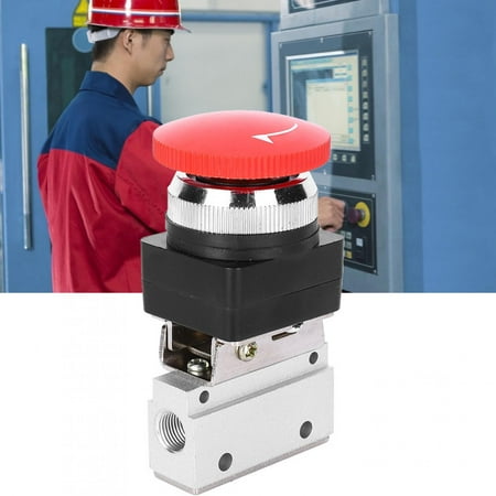 FLAMEEN Pneumatic Mechanical Valve Push Button Switch,G1/8 Pneumatic Mechanical Valve,2 Position ...
