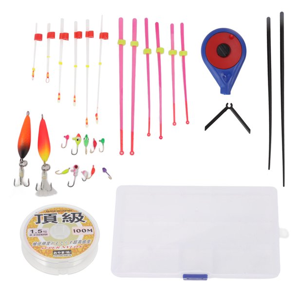 Ice Fishing Swim Jigs Hook Set,Mini Ice Fishing Rod Ice Fishing Mini ...