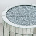 "24"" Silver Mirrored Side Table with Diamond Crush for Living Room, Bedroom Decor" - Walmart.com