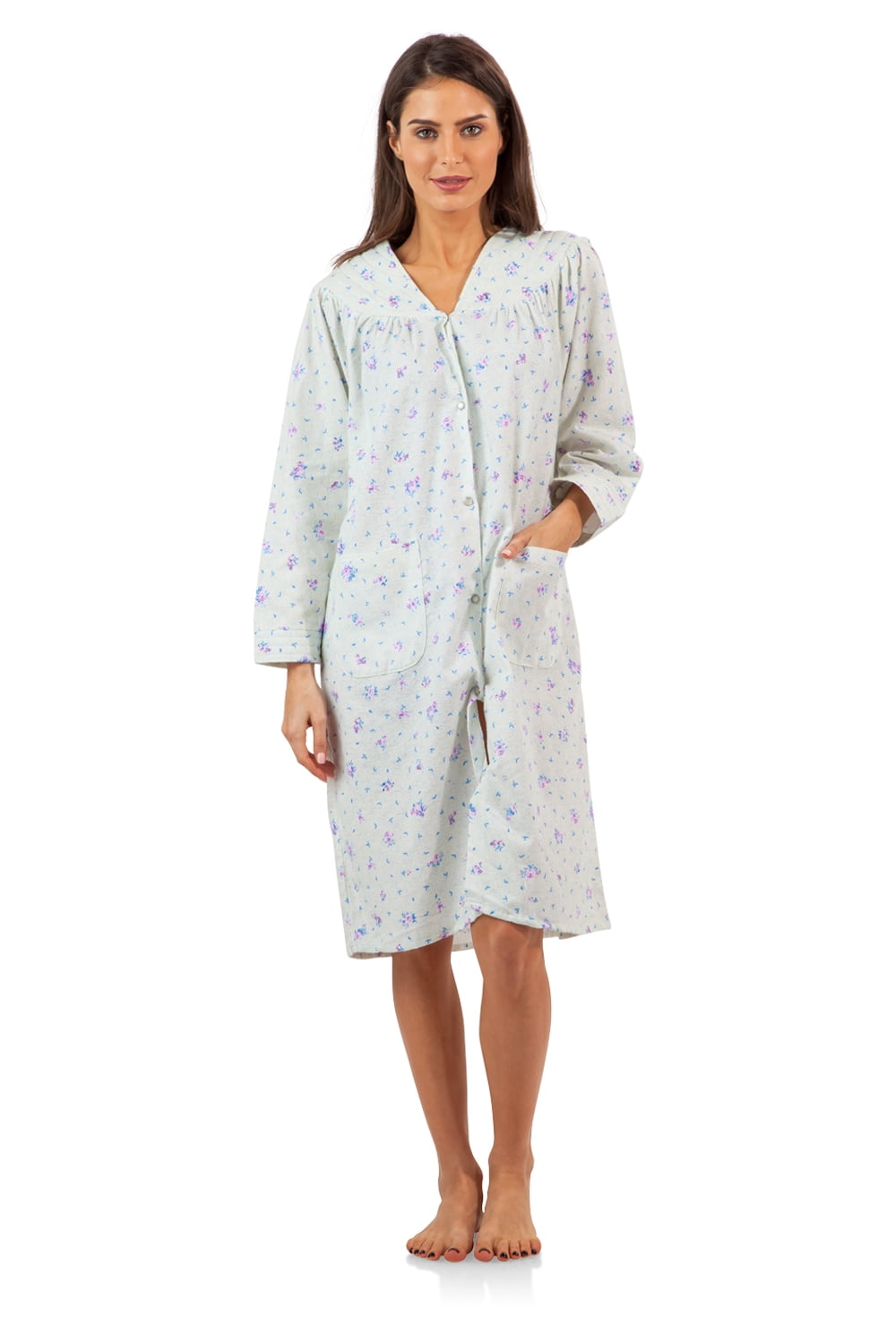 Casual Nights Women's Garden Flannel Duster Dress - Walmart.com