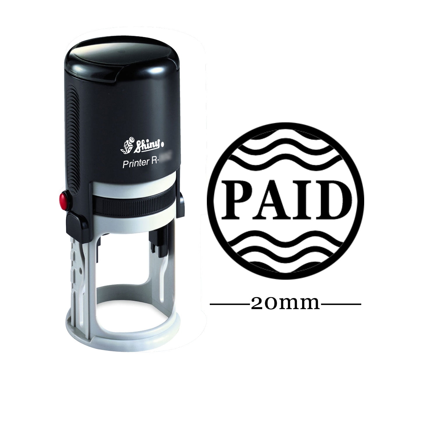 PAID Round Self Inking Office Stationary Stamp Personalized Custom ...