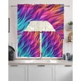 Abstract Flame Kitchen Curtains Sets 24 Inch Length with Valance, Blue ...