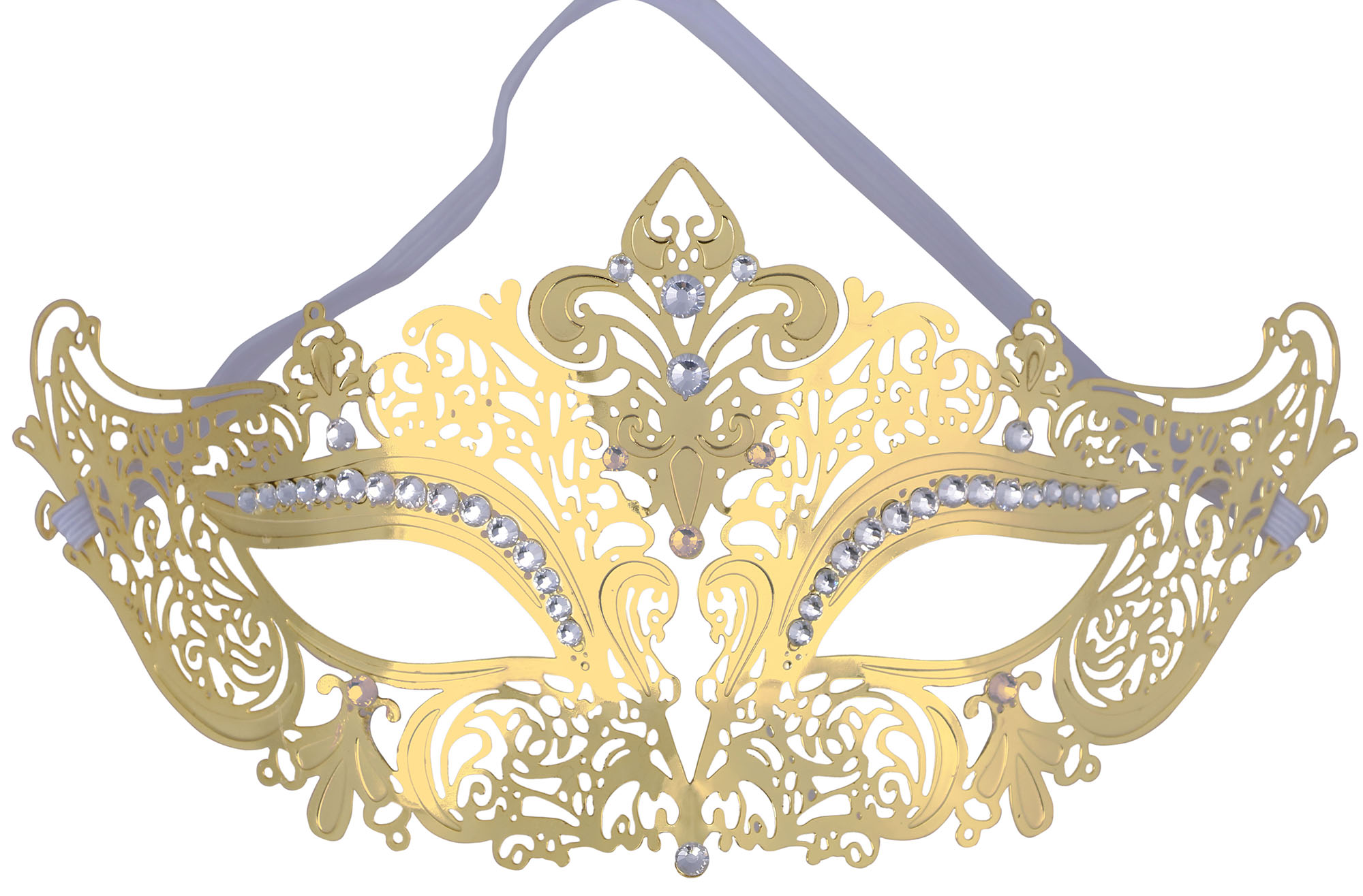 TAUT Metal Laser Cut Mask Opera Prom Party Masquerade Mask,Gold Clear ...