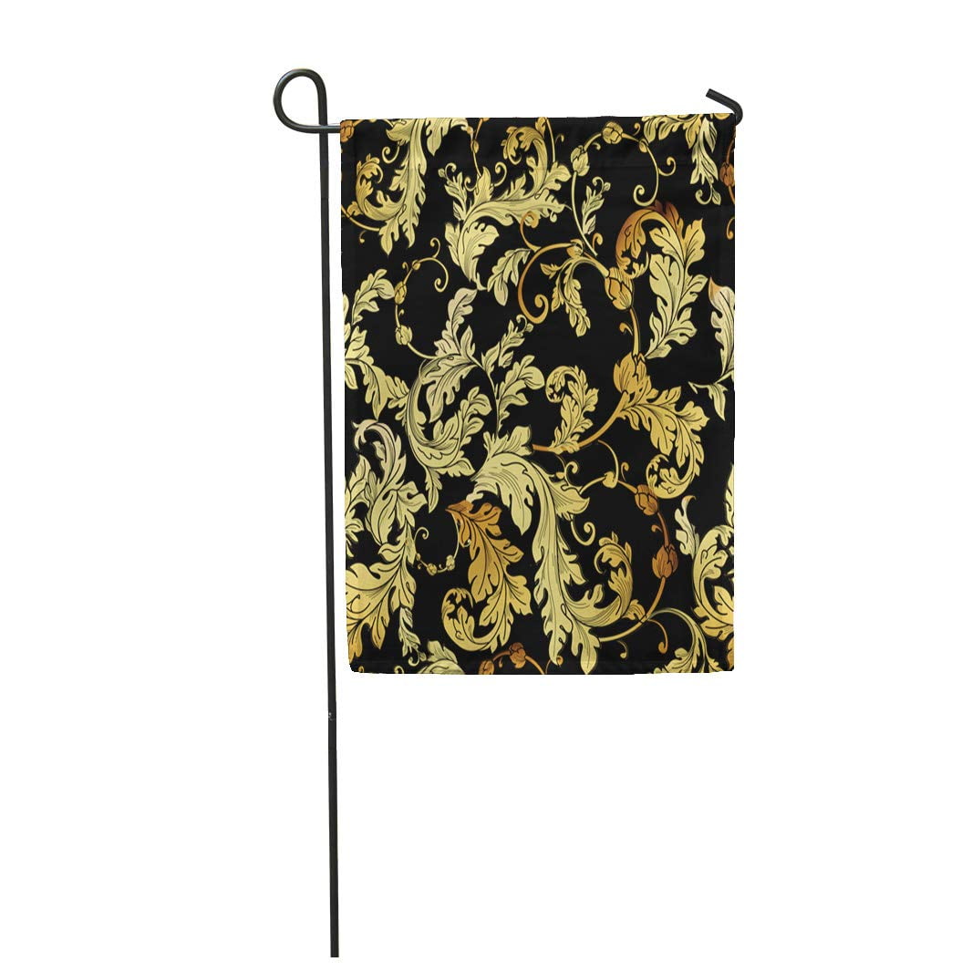 POGLIP Baroque Luxury Golden Floral Pattern Damask Renaissance Venetian ...