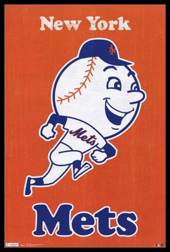 Mets - Retro Logo 11 Laminated & Framed Poster Print (22 x 34 ...