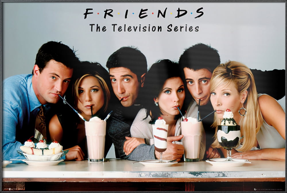 Friends - Framed TV Show Poster (Sharing Milkshakes) (Size: 25" X 37 ...