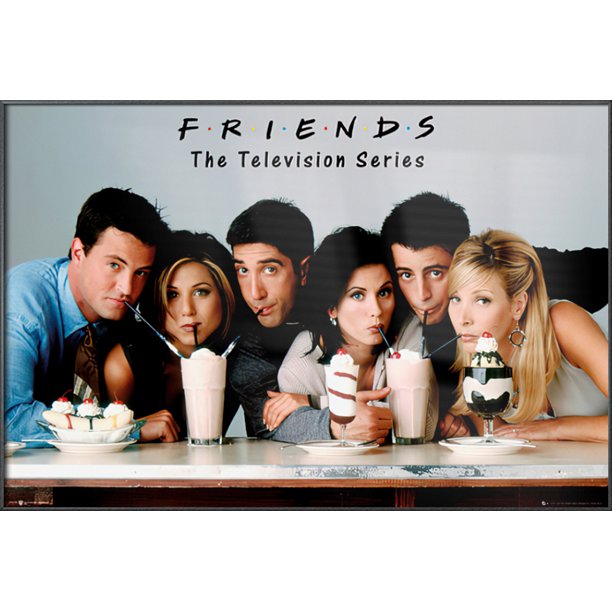 Friends - Framed TV Show Poster (Sharing Milkshakes) (Size: 25" X 37 ...