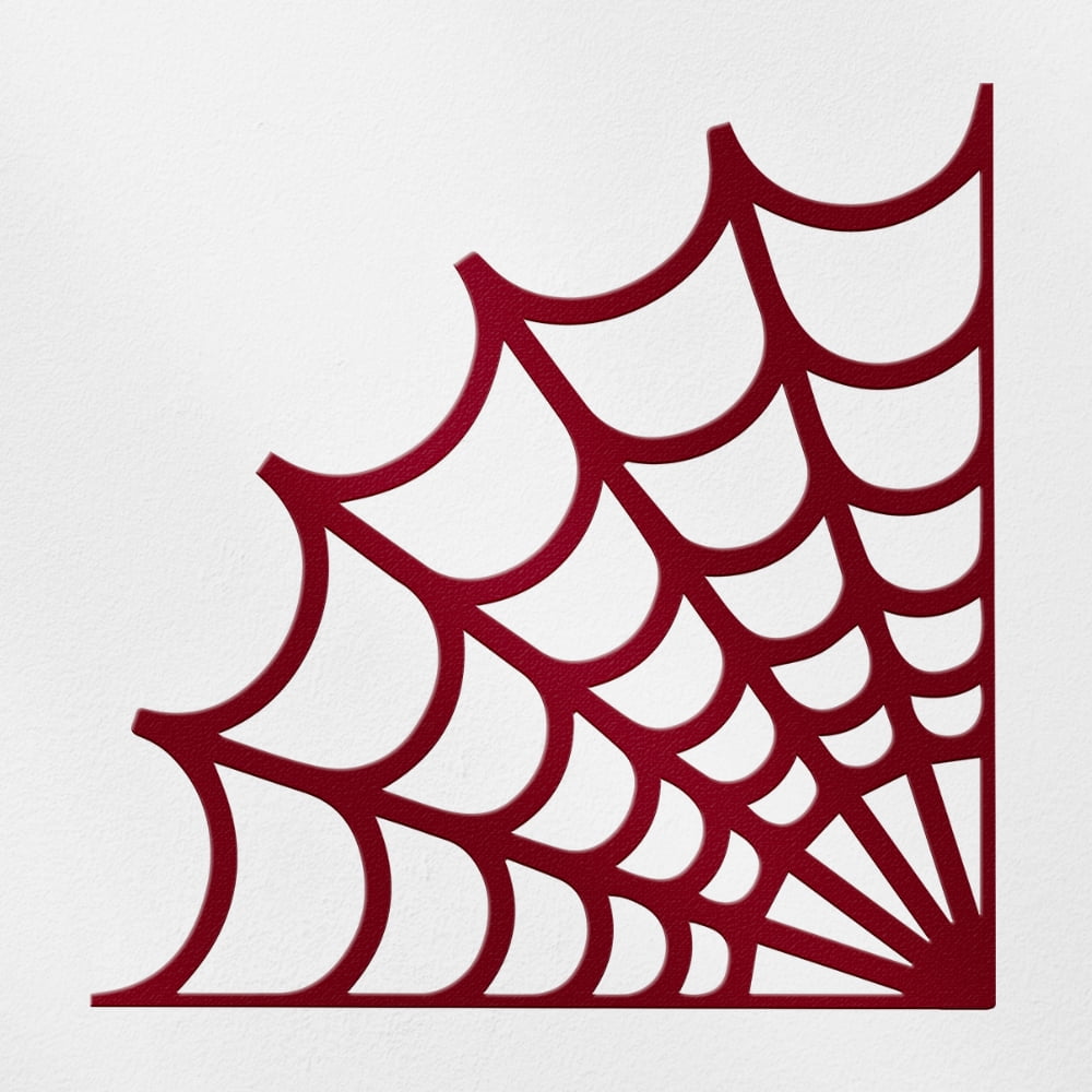 Transparent Decal Stickers Of Corner Web Spider (Burgundy) Premium ...