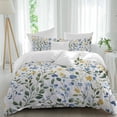 4 Piece Duvet Cover Set Queen, Small Flowers In Full Bloom Soft ...