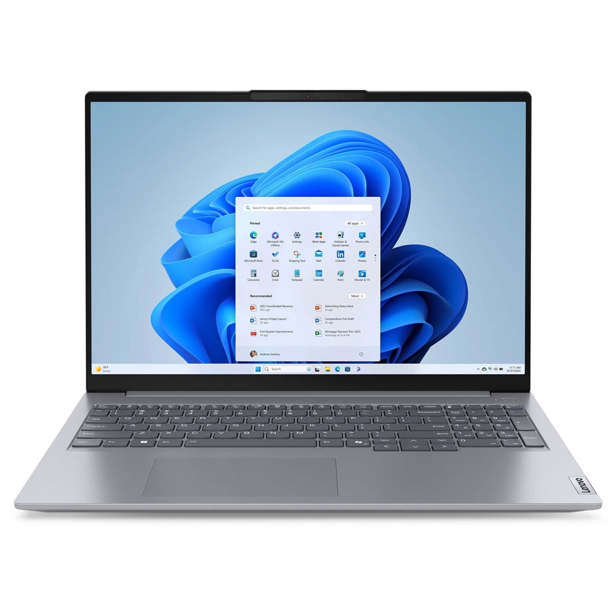 Lenovo ThinkBook 16 Gen 7 16.0 Touch Screen AMD Ryzen 7 7735HS AMD Radeon 680M 16GB Memory 512 GB SSD Windows 11 Pro 21MW0003US