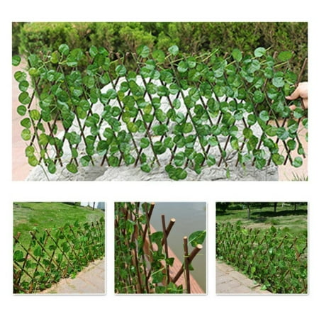 Retractable Artificial Green Leaf Fence, Outdoor Courtyard Fence ...