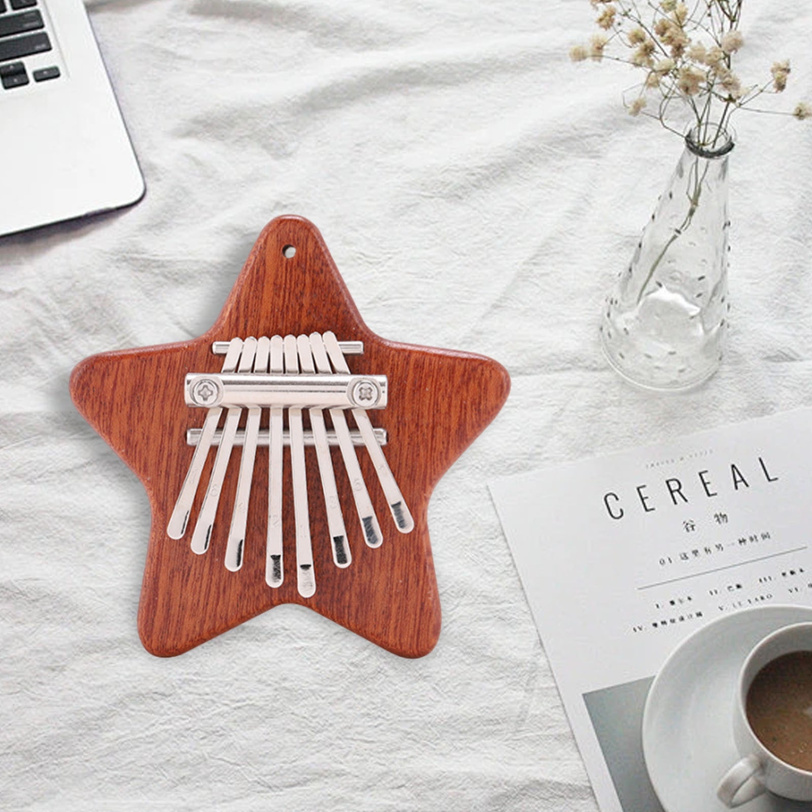 Solid Wood 8-tone Mini Thumb Piano Musical Instrument Wooden 8-tone ...