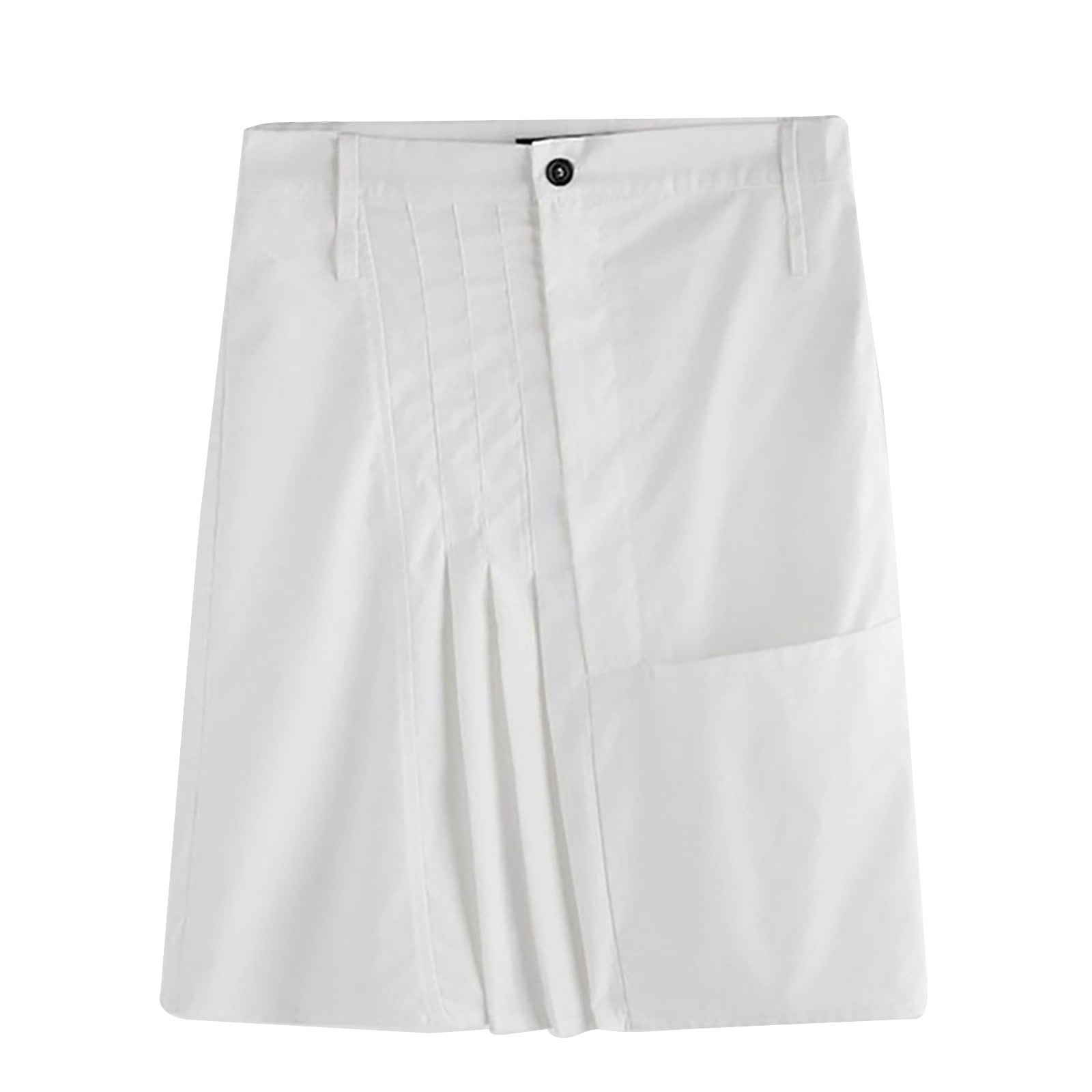 Men's Casual Skirt Scottish Style Solid Skirt Men's Middle Ages Pleated ...