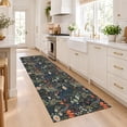 Pastoral Watercolor Garden Flower Runner Rug for Kitchen Bedroom ...