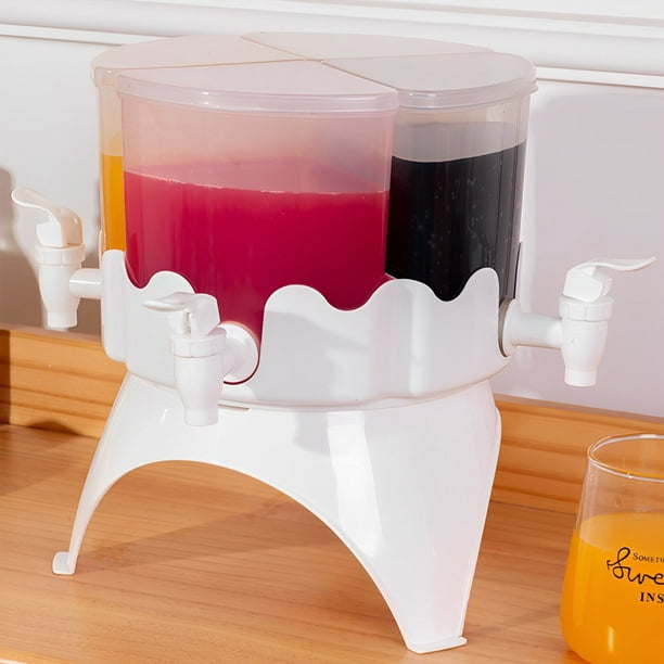 OUSITAID 4L Rotatable Beverage Dispenser with Spigot 4 Grid Detachable ...