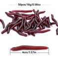 Sougayilang 100-300Pcs Soft Lures Fishing Red Worms Artificial Rubber ...