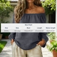 aohooy Linen Shirt Women Off The Shoulder Tops Trendy Shirred Neck ...