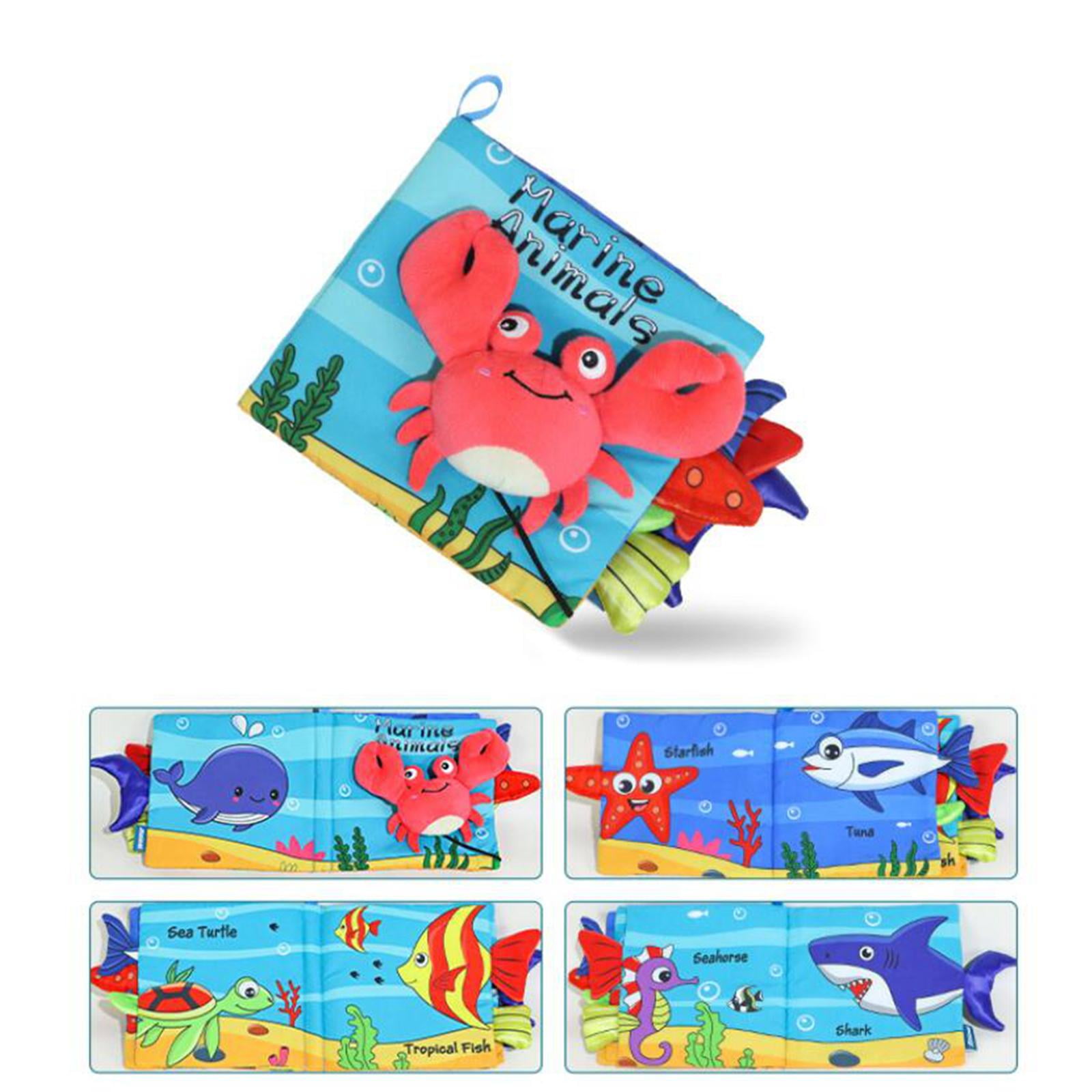 Libro de Actividades Suaves para Bebés Hugo Tela con Cola Táctil Azul ...