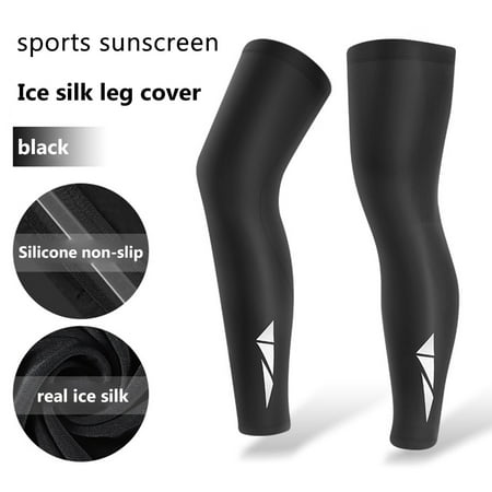 Leg Sleeves Sports Compression Long Leg Sleeves Sun Protection Ice Silk ...