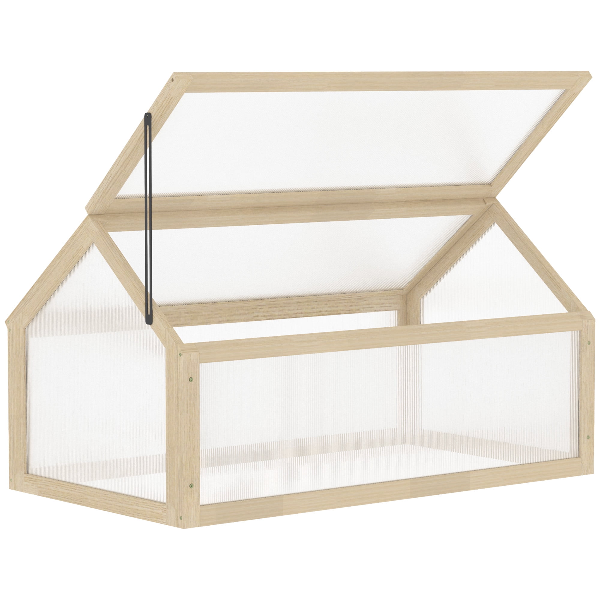 Click here for Outsunny Wooden Cold Frame Greenhouse  Natural Woo... prices